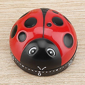 Kitchen Cooking Timer, Kitchen Timer, Ladybug ABS material Mechanical Wind-Up Anti-Rust Durable 60 Minutes for Cooking Game Exercise Office