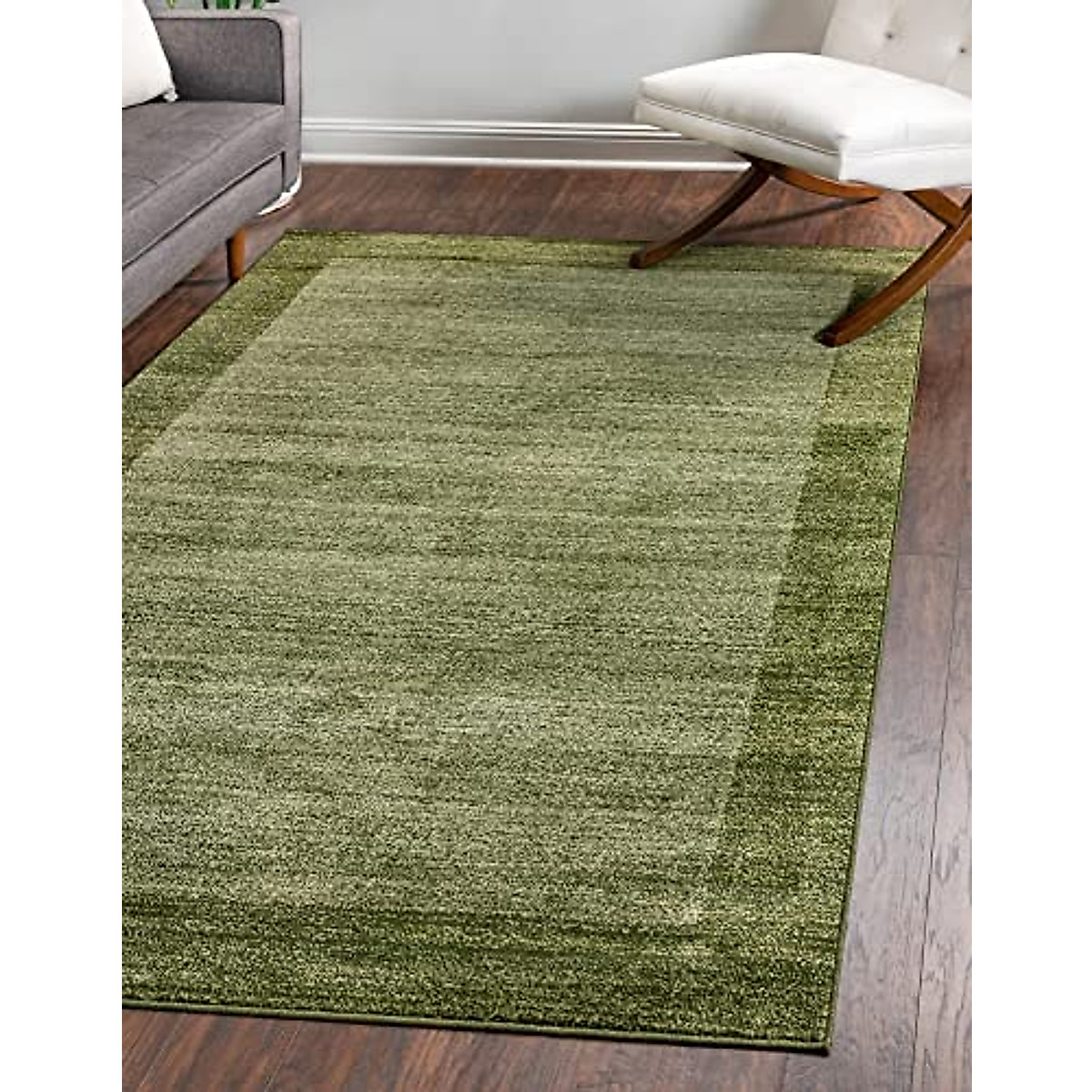 Unique Loom Del Mar Collection Area Rug-Transitional Inspired with Modern Contemporary Design, 8' 0 x 11' 4 Rectangular, Light Green/Beige