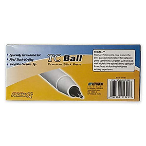 Kittrich Corporation Promarx TC Ball Premium Medium Ballpoint Stick Pens, 1.0 mm, Black Ink, 12 count