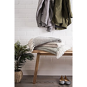 DII Diamond Throw Collection Woven Cotton, 50x60, French Blue