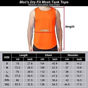 meioro Men's Mesh Tank Top Orange Shirt Quick Dry Sleeveless Shirts Fitting Muscle Tank Tops Sport Round Neck T-Shirt