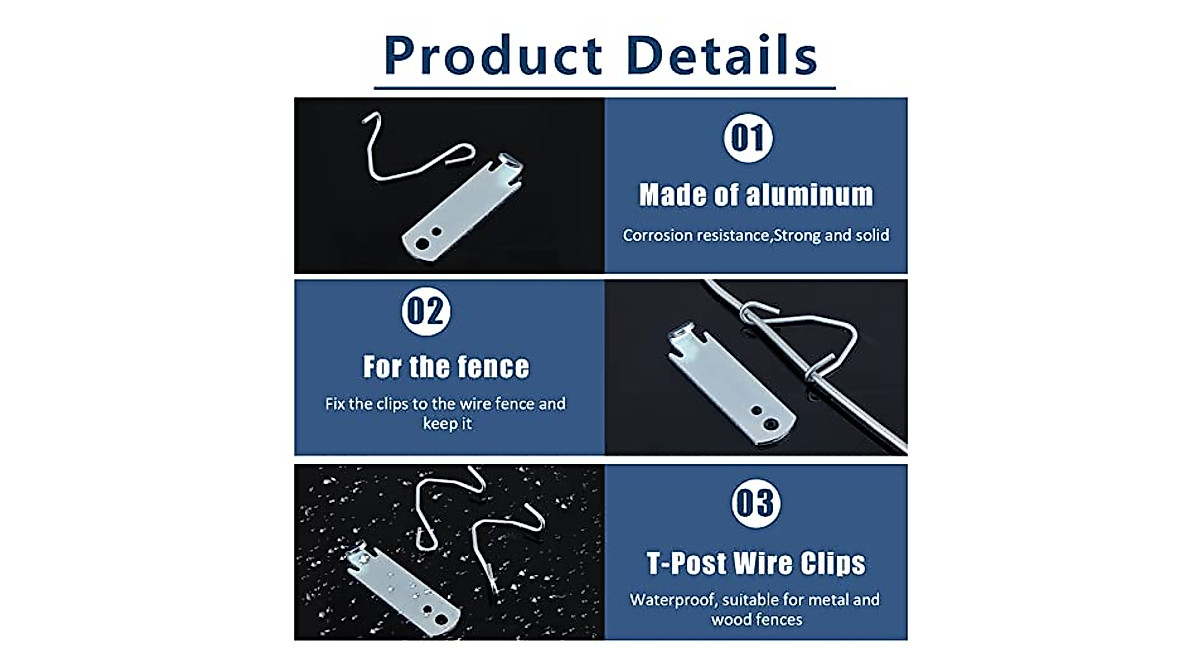 Durable T Post Wire Clips & Fence Twister for Secure Fences