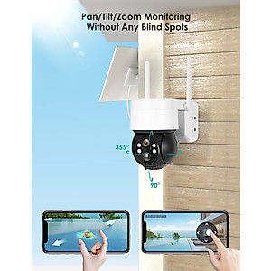 ANBERX Outdoor Security Camera, 2K/3MP Night Vision Security Cameras Wireless Outdoor with PIR Motion Sensor IP66 Waterproof Solar Camera Security Outdoor(Black)