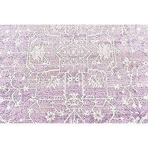 Unique Loom Traditional Classic Intricate Design Distressed Vintage Detail, Area Rug, 4 ft x 6 ft, Purple/Ivory