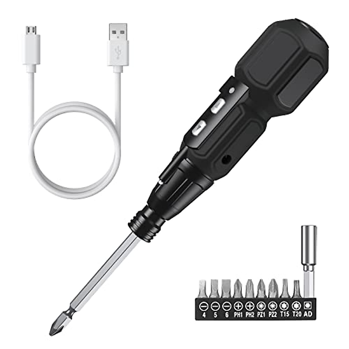 KeeKit Cordless Electric Screwdriver, Portable Rechargeable Screwdriver with 9 Bits, Power Repair Tool Kits with LED Work Light