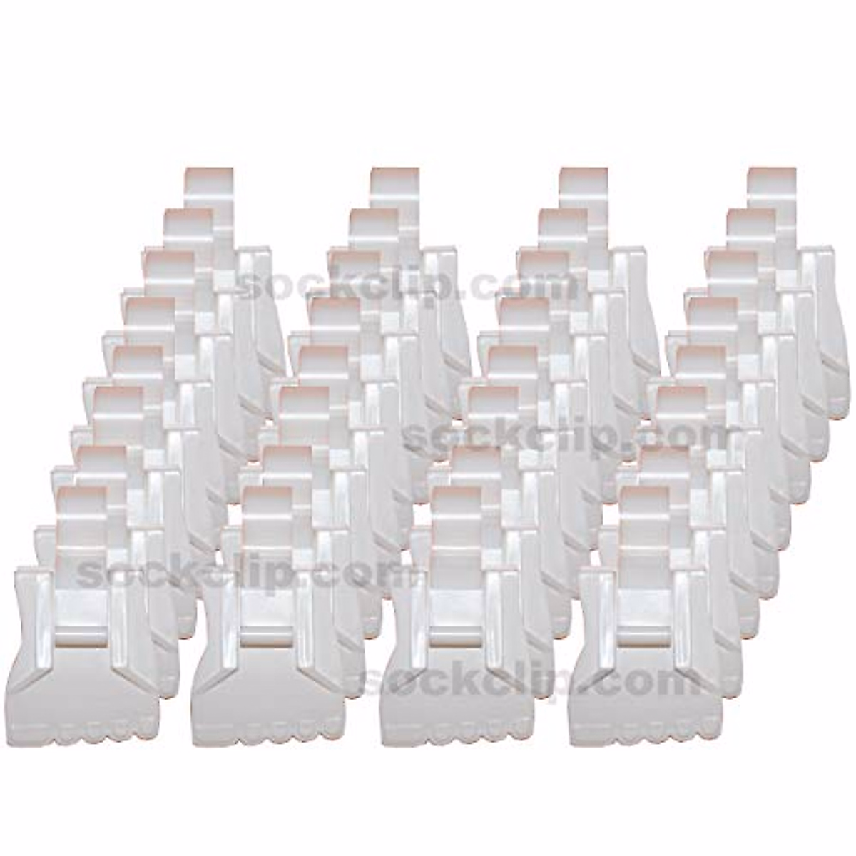 The Amazing Sock Clip Sock Holder, 32 Clips, White, Made in U.S.A.