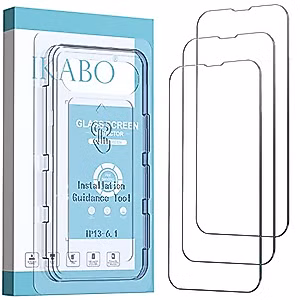 IKABO Glass Screen Protector for iPhone 14/13/13 Pro [6.1 Inch] Display 3 Pack Tempered Glass, Case Friendly, [Free Alignment Tool]