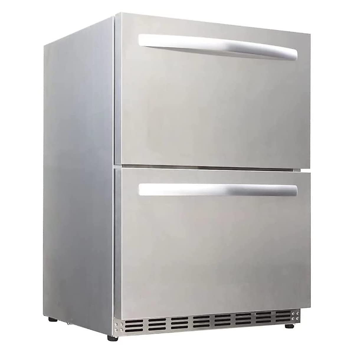 Eficentline 24 inch Weather Proof Design Indoor and Outdoor Under Counter Drawer Fridge, Built-in Beverage Under Cabinet Refrigerator for Home and Commercial Use, Stainless Steel