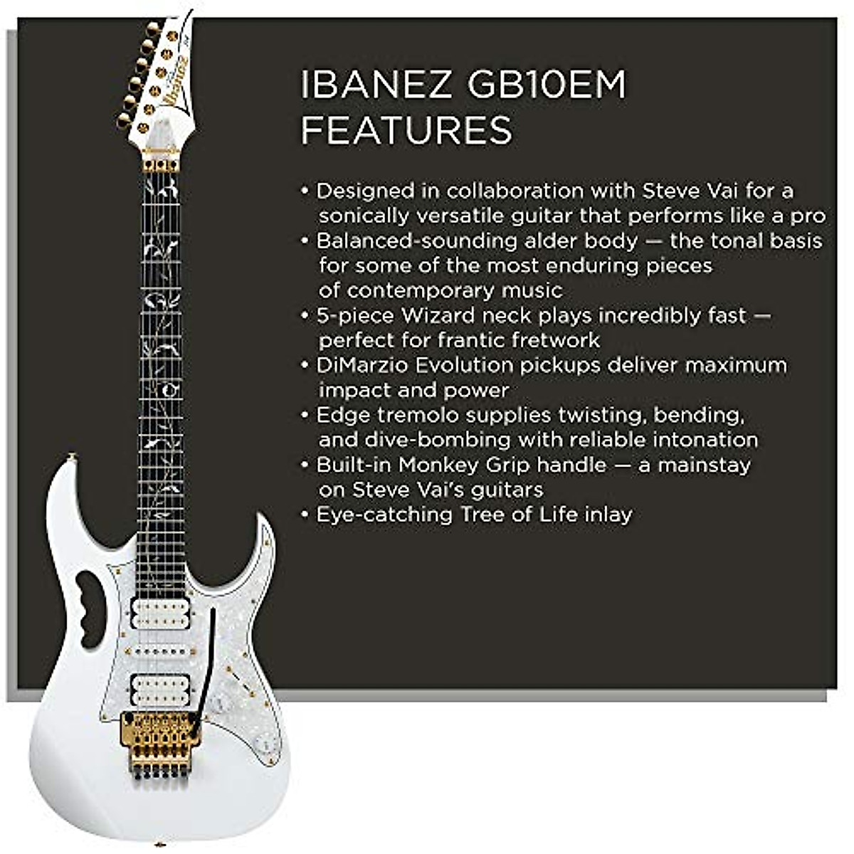 Ibanez Steve Vai Signature Premium JEM7VP - White
