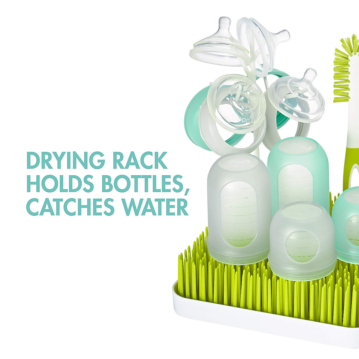 Boon NURSH Silicone Bottles and Grass Bundle Bottles & Cleaning Accessories Starter Set