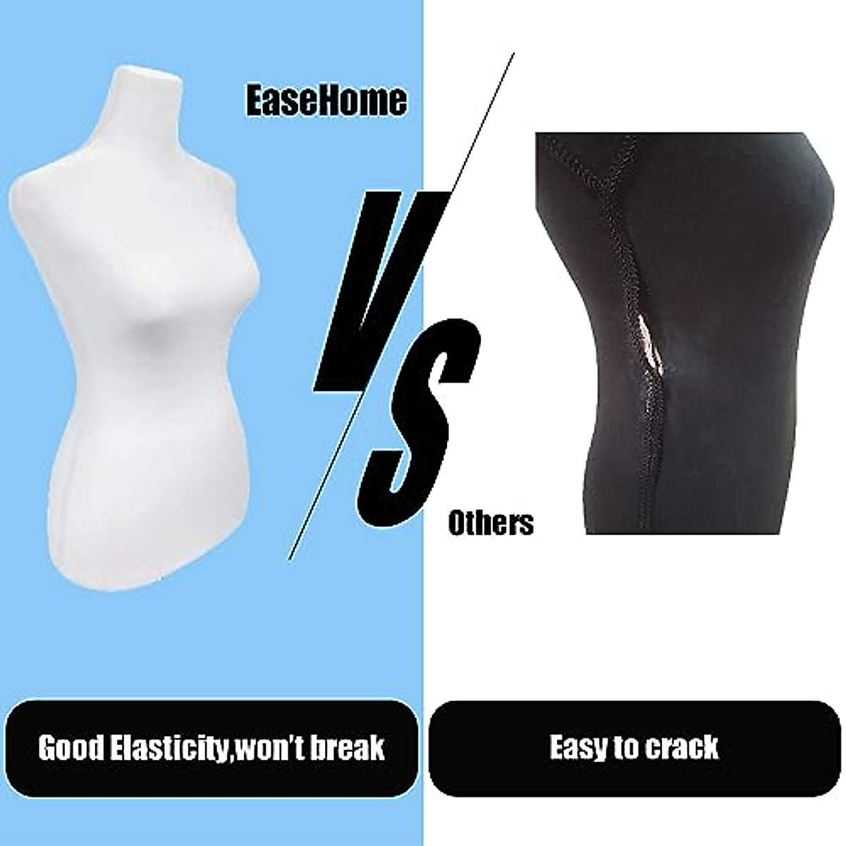 Female Dress Form Mannequin Torso,Height Adjustable Mannequin Stand,Realistic Model Display Body Stand with Metal Bracket and Rectangular Base Clothing Forms,White