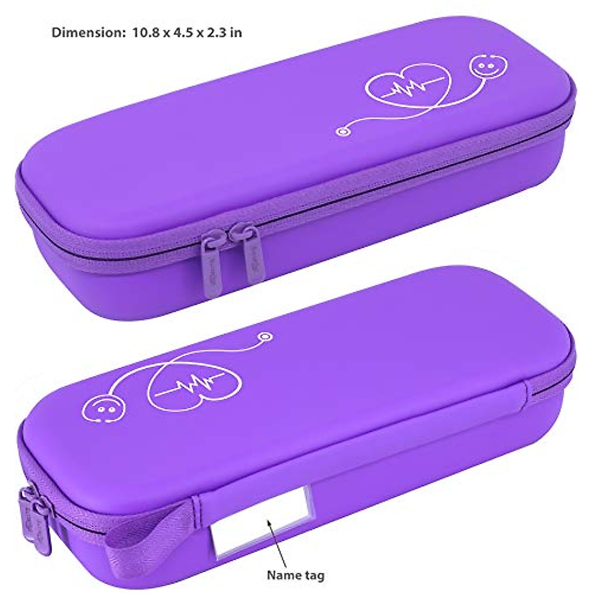 ButterFox Premium Stethoscope Case with Divider and ID Slot for 3M Littmann Classic III, Cardiology IV Diagnostic and More Stethoscopes with Pocket for Nurse Accessories (Purple)