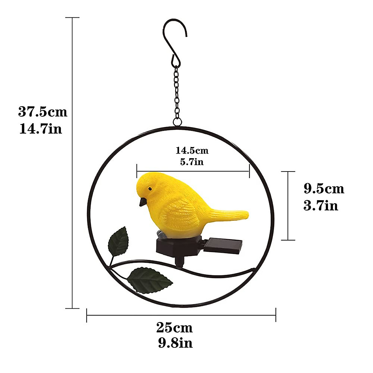 BWWNBY Hanging Solar Lights Outdoor Garden Bird LED Lights Solar Garden Lights Garden Lighting Decoration, Iron Art Chandelier Simulation Animal Lamp(Bird)