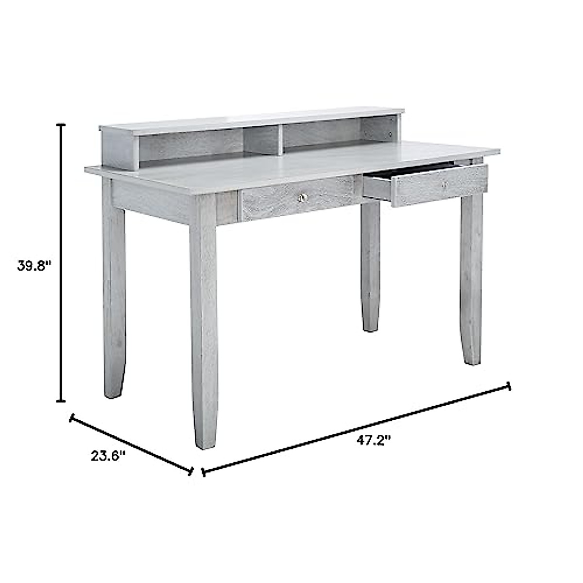 SAFAVIEH Home Collection Winsome Dark Grey 2-Drawer Office Living Room Bedroom Study Foyer Writing Desk DSK1402B, 0