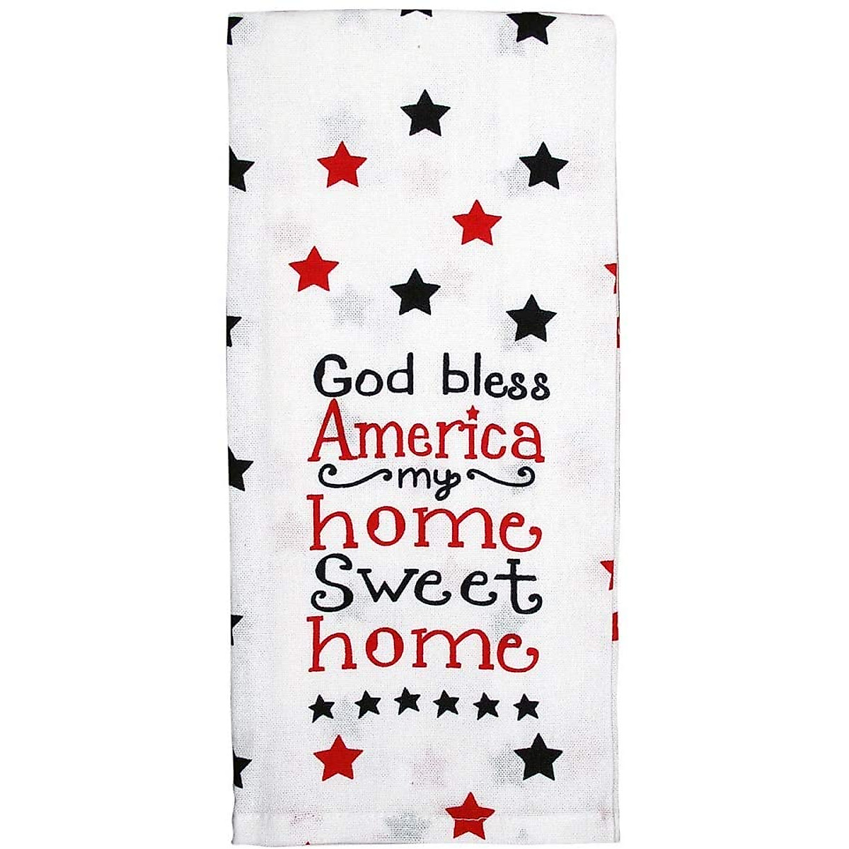 God Bless America Patriotic BBQ Americana Oven Mitt, Pot Holder, Kitchen Towels & Wooden Cooking Spoon 5 Piece Kitchen Set