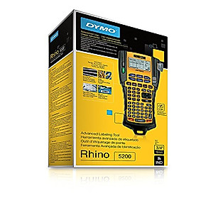 DYMO Industrial Label Maker | Rhino 5200 Label Maker, Time-Saving Hot Keys, Prints Fast, Durable Label Maker For Job Sites and Heavy-Duty Labeling Jobs