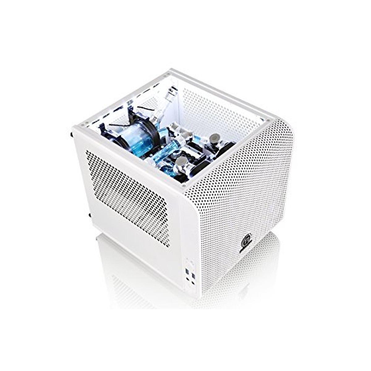 Thermaltake Core V1 Snow Edition SPCC Mini ITX Cube Computer Chassis CA-1B8-00S6WN-01, White