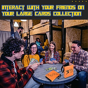 Basketball Card Binder, 4Pocket Zipper Sports card binder, 400 Double Sided Pocket Waterproof Album, Basketball Cards Display Holder, Expandable, For Gaming Cards, Yugioh, MTG and Other TCG (Orange)