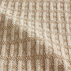 Harmony Cotton Spa and Massage Table Blankets by Body Linen. 100% Cotton, 66 by 90 Inches. Soft, Warm and Stylish. Machine Washable. Two Tone Knit Pattern, Tan and Natural.