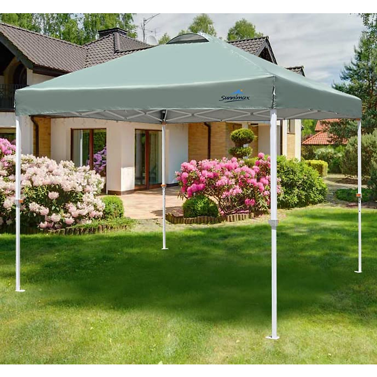SUNNIMAX Canopy Tent, Outdoor 10x10 Pop-up Canopy,Patio Tents for Parties,Quick EZ Setup Canopies with Waterproof Roof, Roller Bag, 4 sandbags