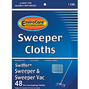 EnviroCare Sweeper Cloth Replacements Designed to fit Swiffer Sweepers and Sweeper Vacs (48 Pack)