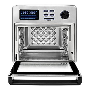 Kalorik MAXX Digital Air Fryer Oven, 16 Quart, 9-in-1 Countertop Toaster Oven and Air Fryer Combo, 21 Smart Presets, 9 Easy-to-Clean Accessories, 1600W, Stainless Steel