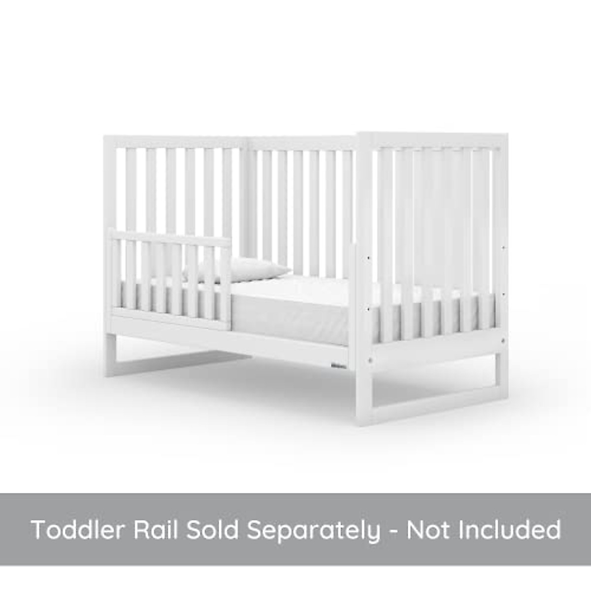 dadada Baby’s 3-in-1 Austin Convertible Crib - Newborn Essentials Baby Bed Fits Standard Crib Mattress - Adjustable Bed Base - White