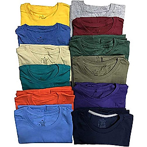 BILLIONHATS 12 Pack Plus Size Men Cotton T-Shirt Bulk Big Tall Short Sleeve Lightweight Tees