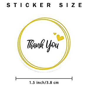Thank You Sticker roll, Business Sticker, Bubble Envelope and Gift Bag Packaging Label, 3 Different Flower Patterns. 500 Sheets per roll, 1.5 inches in diamete, 4style