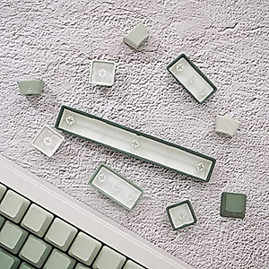 134 Keys Double Shot PBT Keycaps OEM Profile Gradient Green Backlit Keycap Set Fit for 61/64/87/104/108 Cherry Mx Switches Mechanical Keyboard