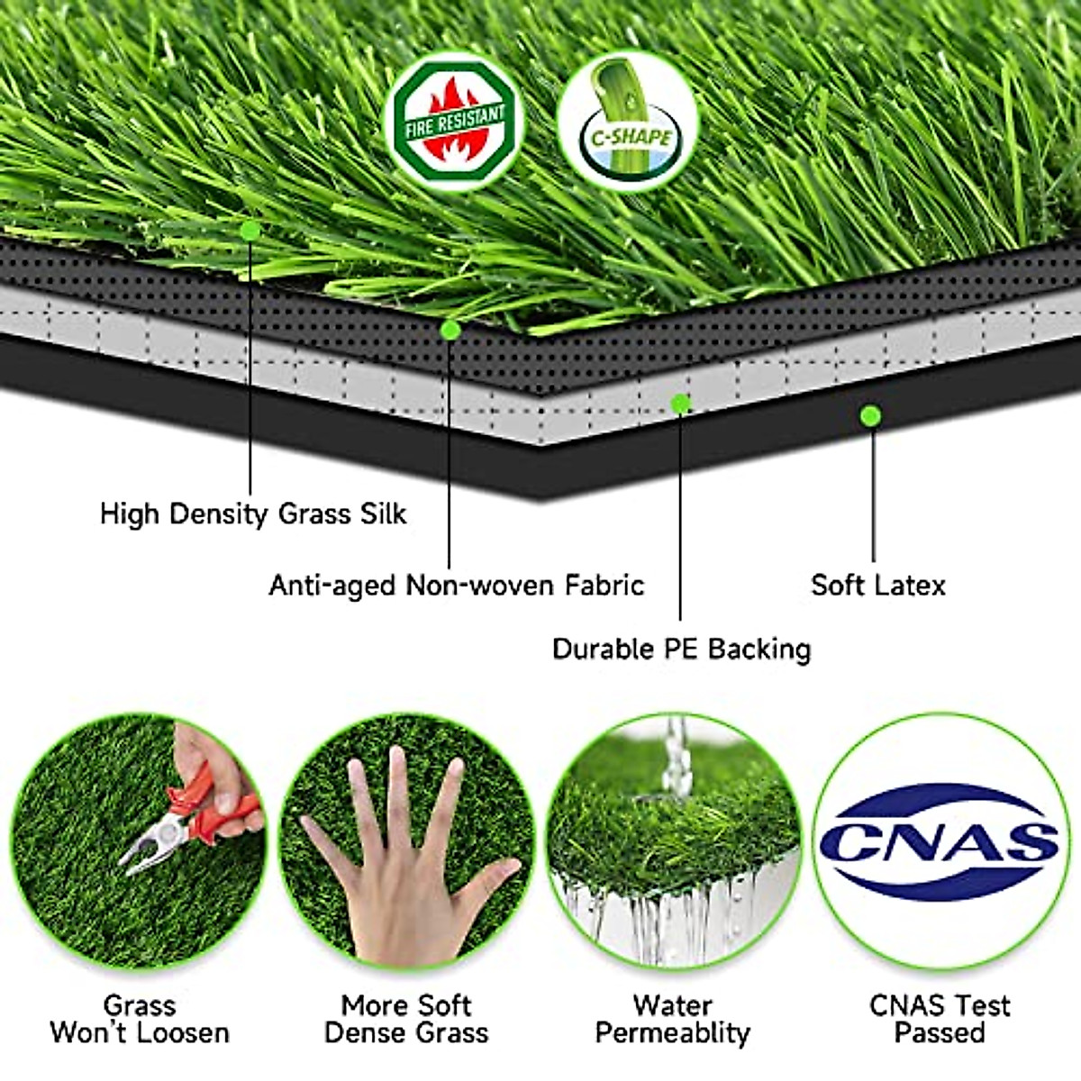 Vivnoon Chicken Nesting Box Pads, 9 Pack 12"x12" Artificial Grass Rug Synthetic Turf Mat for Chicken Coop Laying Box Grass Pads Pet Lawn Pads…