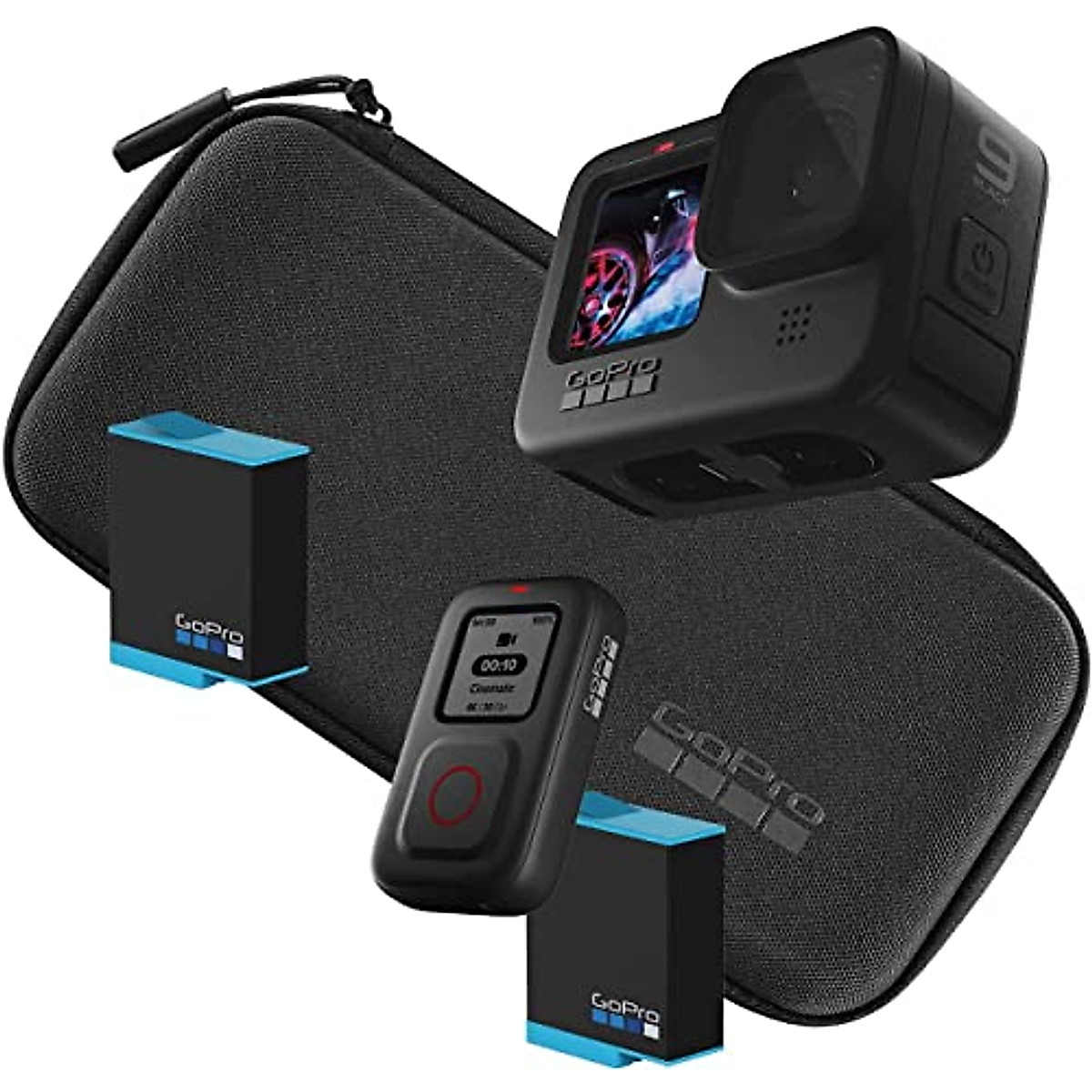 GoPro HERO9 Black Bundle - Includes The Remote, Spare Battery (2 Total), and Carrying Case (CHDRB-902-RW)