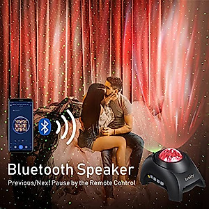 Leoity Star Projector for Bedroom, Aurora Projector with Remote Control; 3-in-1 Nothern Light Projector with Bluetooth Speaker, Built-in White Noise and Timer for Both Kids and Adults - Black