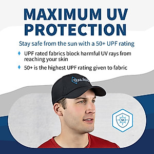 TrailHeads Men's Running Cap with UV Protection, Lightweight & Quick Drying Performance Sports Hat, UPF 50, Adjustable Fit - Black w/Logo