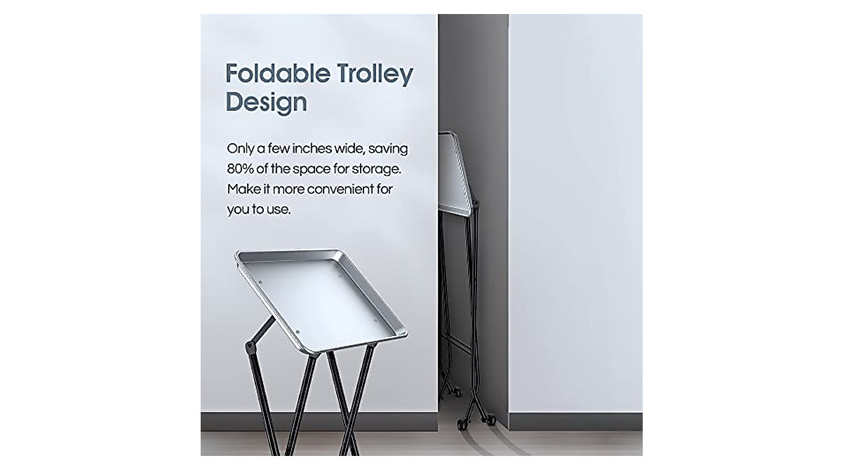 Aluminum Foldaway Folding Service Tray on Wheels — 🛍️ The Retail Market