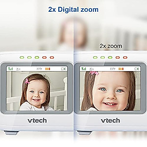VTech VM320 Baby Monitor, 2.4" Screen with Fixed Camera, Night Vision, Soothing Sounds, 2-Way Talk, Secured Transmission, Secure Transmission No WiFi