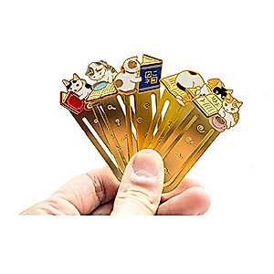 Starte 3Pcs Funny Cute Cat Theme Metal Bookmark for Cat Lovers Book Marker Lovely School Office Supplies for Kids
