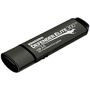 Kanguru Defender Elite300 – 64 GB Hardware Encrypted Flash Drive - FIPS 140-2 Certified - SuperSpeed USB 3.0 – Water Resistant