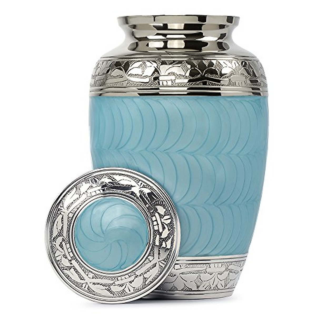 Trupoint Memorials Cremation Urns for Human Ashes - Decorative Urns, Urns for Human Ashes Female & Male, Urns for Ashes Adult Female, Funeral Urns - Large, Up to 200 Lbs, Light Blue