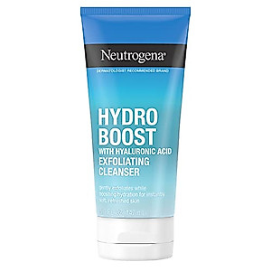Neutrogena Hydro Boost Gentle Exfoliating Daily Facial Cleanser with Hyaluronic Acid, Face Wash Clinically Proven to Increase Skin's Hydration Level, Oil-Free & Non-Comedogenic, 5 oz