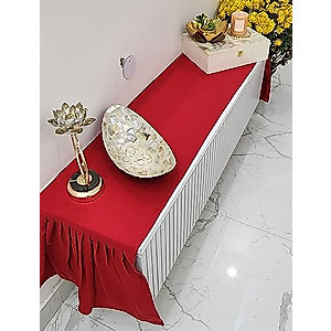 Throw Pillow Red Modern TV Console Unit Runner/TV Cabinet Cover Diwali Festival Decor (3 Feet TV Console(14x48 Inches))