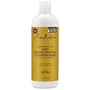 Shea Moisture Raw Shea Butter Conditioner, Deep Moisturizer with Sea Kelp & Argan Oil, Sulfate Free & Silicone Free, Curly Hair Products, Family Size, 16 Fl Oz