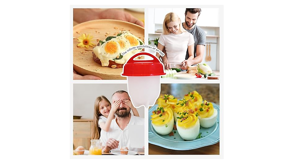 Easy Hard Boiled Egg Maker Set - 6 Silicone Cups