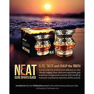 Elite Spirits Glass - by The NEAT Glass - Official Tasting and Judging Glass - by The NEAT Glass - Spirits, Whiskey, Scotch, Brandy or Voda Glass
