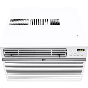 LG 8,000 BTU Window Air Conditioner, 115V, Cools 340 Sq.Ft. for Bedroom, Living Room, Apartment, Quiet Operation, Electronic Control with Remote, 3 Cooling & Fan Speeds, Auto Restart, White