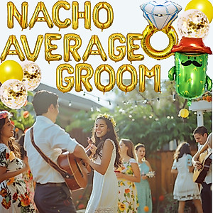 Nacho Average Groom Mexican Themed Bachelor Engagement Wedding Party Decorations, Cinco De Mayo Bachelor Party Decorations, Fiesta Themed Groom Men Funny Cactus Taco Bout Love Bridal Shower Balloons