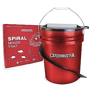 Catchmaster Spiral Mouse Trap for 5 Gallon Bucket, Rat Traps Indoor & Outdoor, Humane Mouse Trap Ramp & Lid with Rolling Log, Mice Traps for Home Basement & Garage, Pet Safe (Bucket not Included)