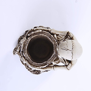 RURAUOGR Skull Pen Holder Resin Skeleton Key Holder Makeup Brush Holder Toothbrush Holder Halloween Home Office Storage Desk Supplies Halloween Decor (Style A)