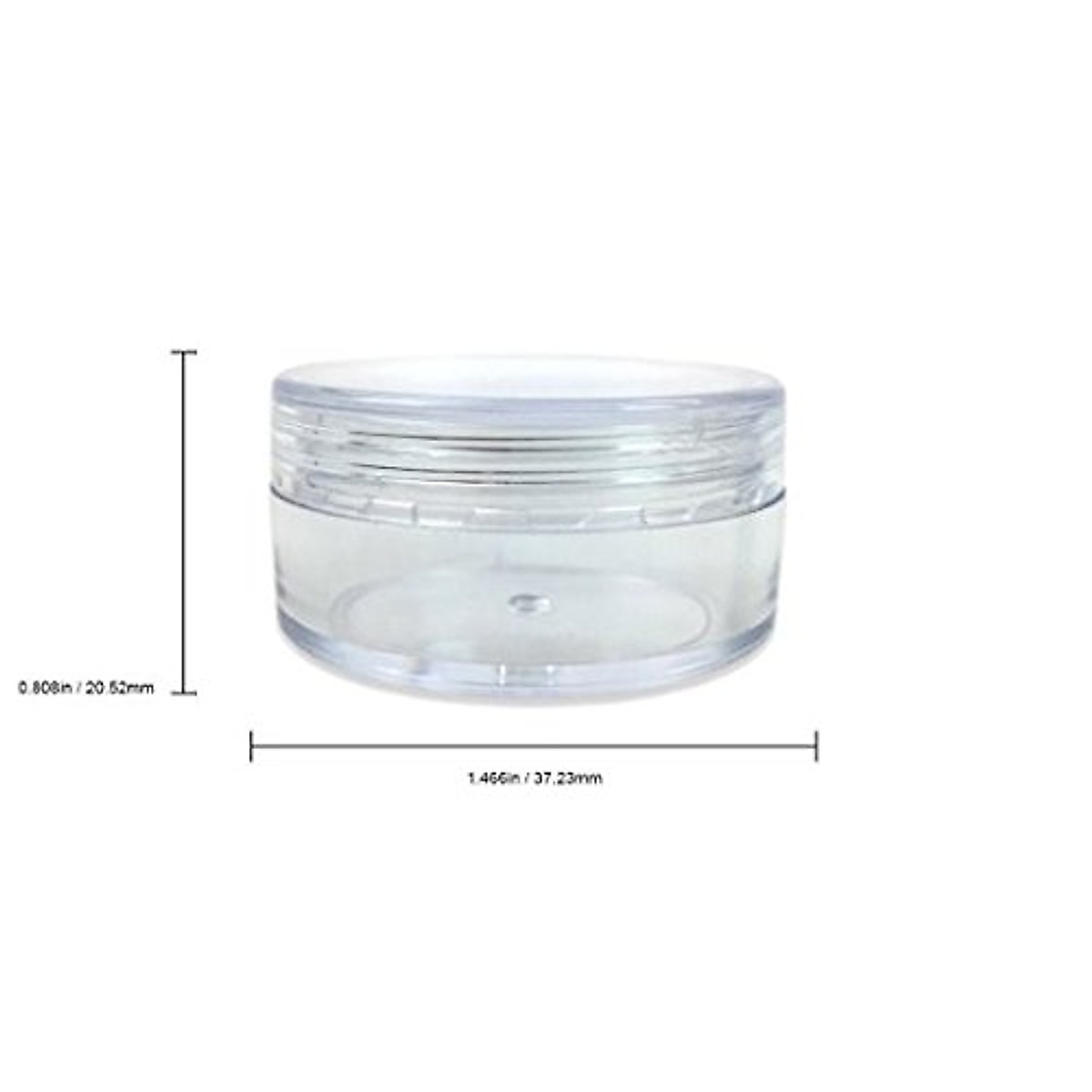 Beauticom 10g/10ml (0.35 Fl Oz) Round Clear Jars with Round Top Lids for Creams, Lotions, Make Up, Powders, Glitters, and more... (Color: Clear Lid, Quantity: 40 Pieces)