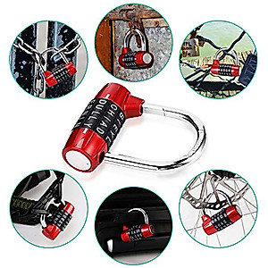 Gym Locker Lock,5 Letter Heavy Duty Alloy Padlock Password Sturdy Security Padlock-Easy to Set Your Own Keyless Resettable Combo-Red